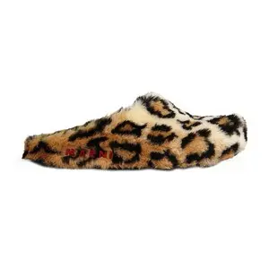 Marni Faux Fur Fussbett Clogs - Leopard