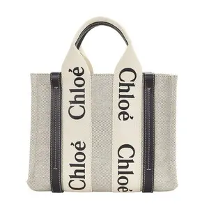 Chloé Logo Tote Bag - White Blue 1