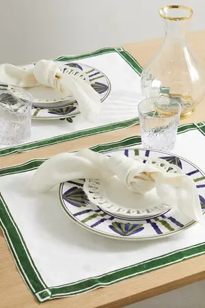 CABANA Mirandola Set Of Two Printed Linen Placemats
