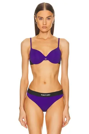 TOM FORD Tom Ford Padded Bra In White Cobalt Purple