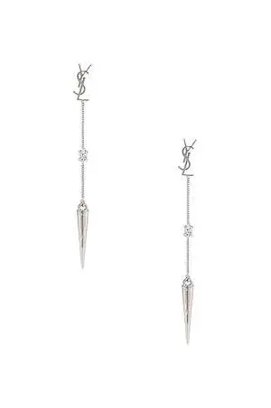 Saint Laurent Rhinestone Spike Earring In Na