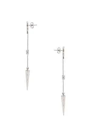 Saint Laurent Rhinestone Spike Earring In Na