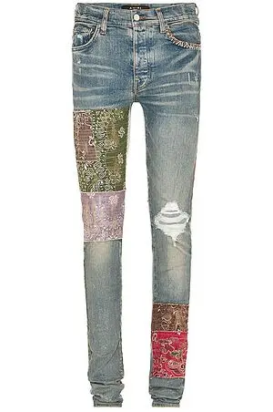 Amiri Bandana Art Patch Jean In Blue