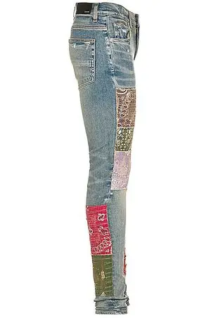 Amiri Bandana Art Patch Jean In Blue