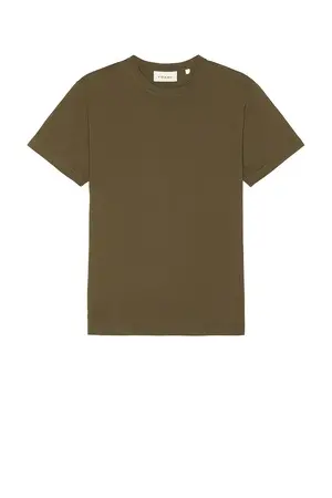 FRAME Frame Logo Tee In Baby Blue Dark Olive