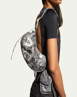 Balenciaga Cagole Xs Hobo Bag - Silver