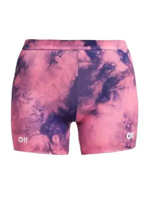 Off-White Women's Tie Dye Logo Shorts - Pink Blue - Size XS - Pink Blue  - Pink Blue