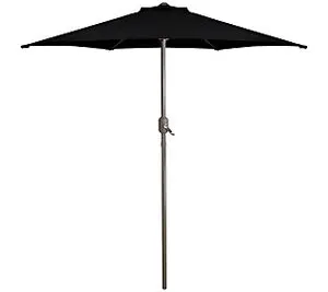 NORTHLIGHT 7.5' Market Umbrella With Hand Crank Black - One-color