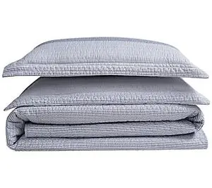 TRULY SOFT Grey Multi Stripe Full/queen 3 Piece Quilt Set