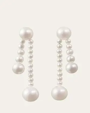 Sophie Bille Brahe Ruban De Perle Short Drop Earrings - Gold