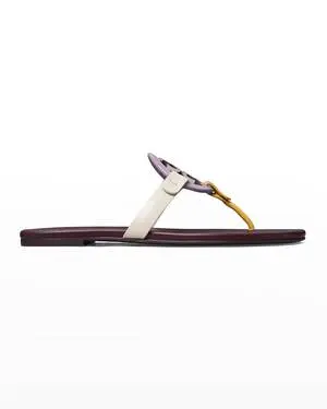 Tory Burch Miller Soft Medallion Thong Sandals Lavender Cornbre
