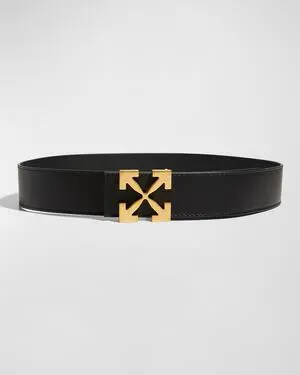OFF-WHITE  Arrows Reversible Leather Belt Off-White Arrow Buckle Reversible Leather Belt In Black - 42  main image 2