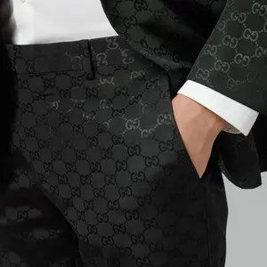 Gucci Gg Cotton Viscose Formal Pant - Black