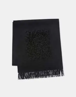 Lafayette 148 New York Cashmere Shawl With Shearling Trim Pockets - Black