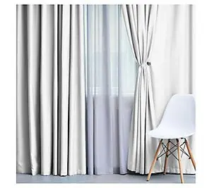 SUPERIOR Modern Solid Blackout 2-piece Curtain Set, 42x84 - One-color