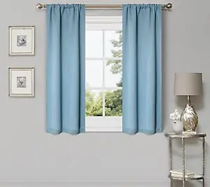SUPERIOR Modern Solid Blackout 2-piece Curtain Set, 26x63 - One-color