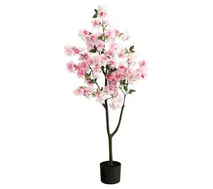 NEARLY NATURAL 4' Cherry Blossom Artificial Tre E Pink - One-color