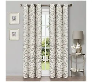 SUPERIOR Bohemian Leaves Blackout 2-piece Curtain Set, 42x96 - One-color