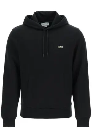 Lacoste LACOSTE HOODIE WITH LOGO PATCH - Black