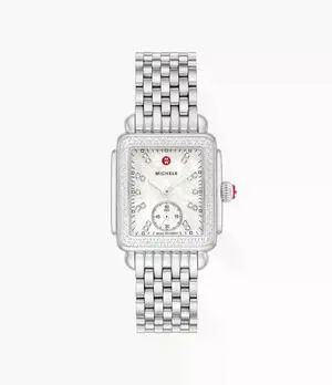 Michele Deco Mid Diamond Stainless Steel Watch - Silver