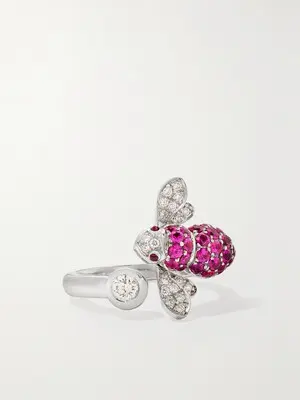 SABBADINI Bee Sapphire And Diamond Ring - Red
