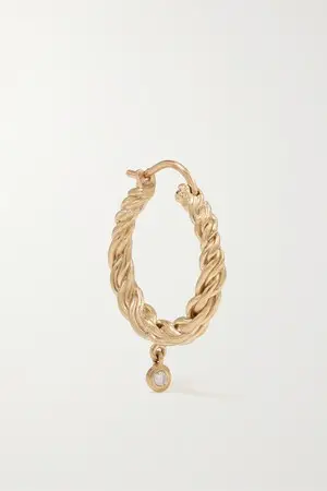 Pascale Monvoisin Noa 9-karat Diamond Hoop Earring - Gold