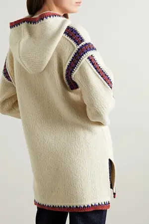 Etro Klara Hooded Embroidered Wool-blend Sweater