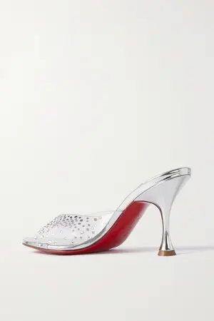 CHRISTIAN LOUBOUTIN Degramule Strass 85 Crystal-embellished Pvc Mules
