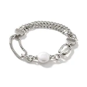 John Hardy Pearl Chain Link Bracelet - Sterling Silver