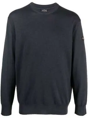 Paul & Shark Round-neck Virgin-wool Jumper - Blue