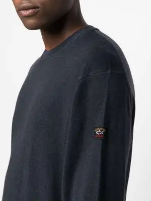Paul & Shark Round-neck Virgin-wool Jumper - Blue