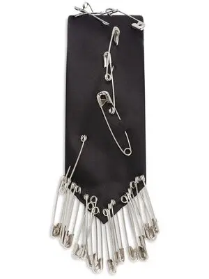 Dolce & Gabbana Safety Pin-embellished Silk Tie