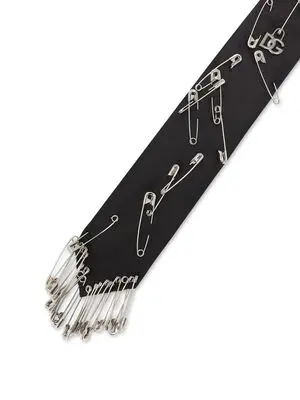 Dolce & Gabbana Safety Pin-embellished Silk Tie