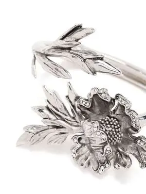 Alberta Ferretti Asymmetric Flower Cuff Bracelet