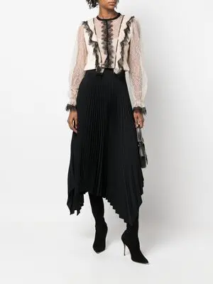 Alberta Ferretti Lace Detail Long Sleeve Blouse