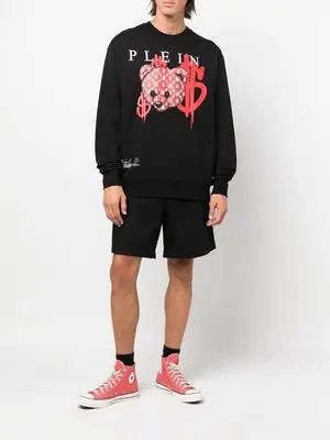 Philipp Plein Teddy-print Cotton Sweatshirt