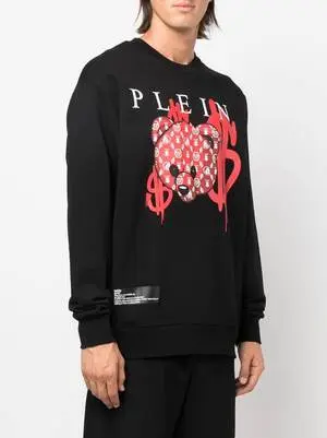 Philipp Plein Teddy-print Cotton Sweatshirt