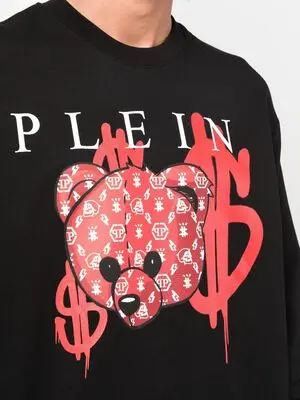 Philipp Plein Teddy-print Cotton Sweatshirt