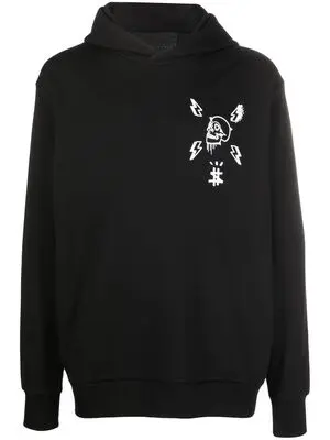 Philipp Plein Skull Graphic Hoodie - Black