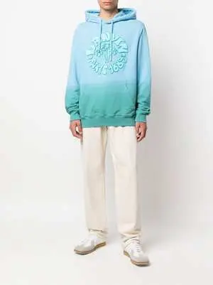 LANVIN Embossed Logo Ombré Cotton Hoodie