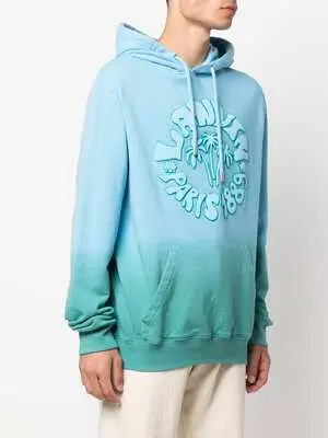 LANVIN Embossed Logo Ombré Cotton Hoodie