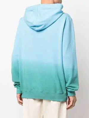 LANVIN Embossed Logo Ombré Cotton Hoodie