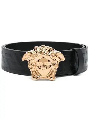 Versace La Medusa Greca Leather Belt