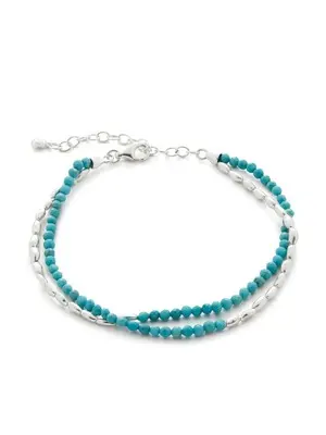Monica Vinader Two-tone Beaded Bracelet - Silver