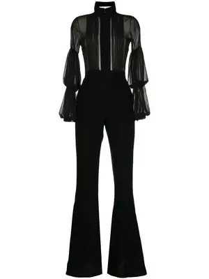 SAIID KOBEISY Draped-sleeve Jumpsuit - Black