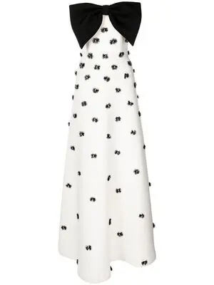 SAIID KOBEISY Beaded Strapless Evening Dress