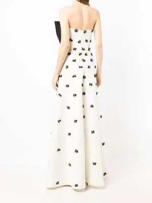 SAIID KOBEISY Beaded Strapless Evening Dress