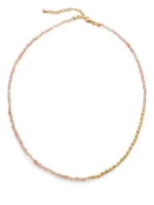 Monica Vinader Mini Nugget Gemstone Beaded Necklace - Gold
