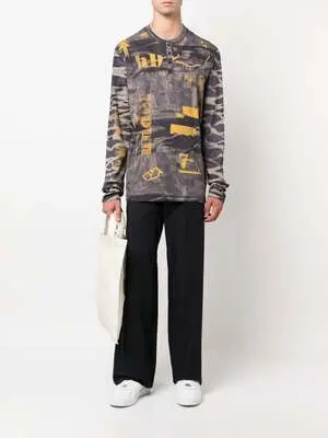 DIESEL® Graphic-print Buttoned T-shirt
