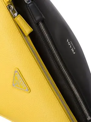 Prada Triangle Double Messenger Bag - Yellow | Editorialist